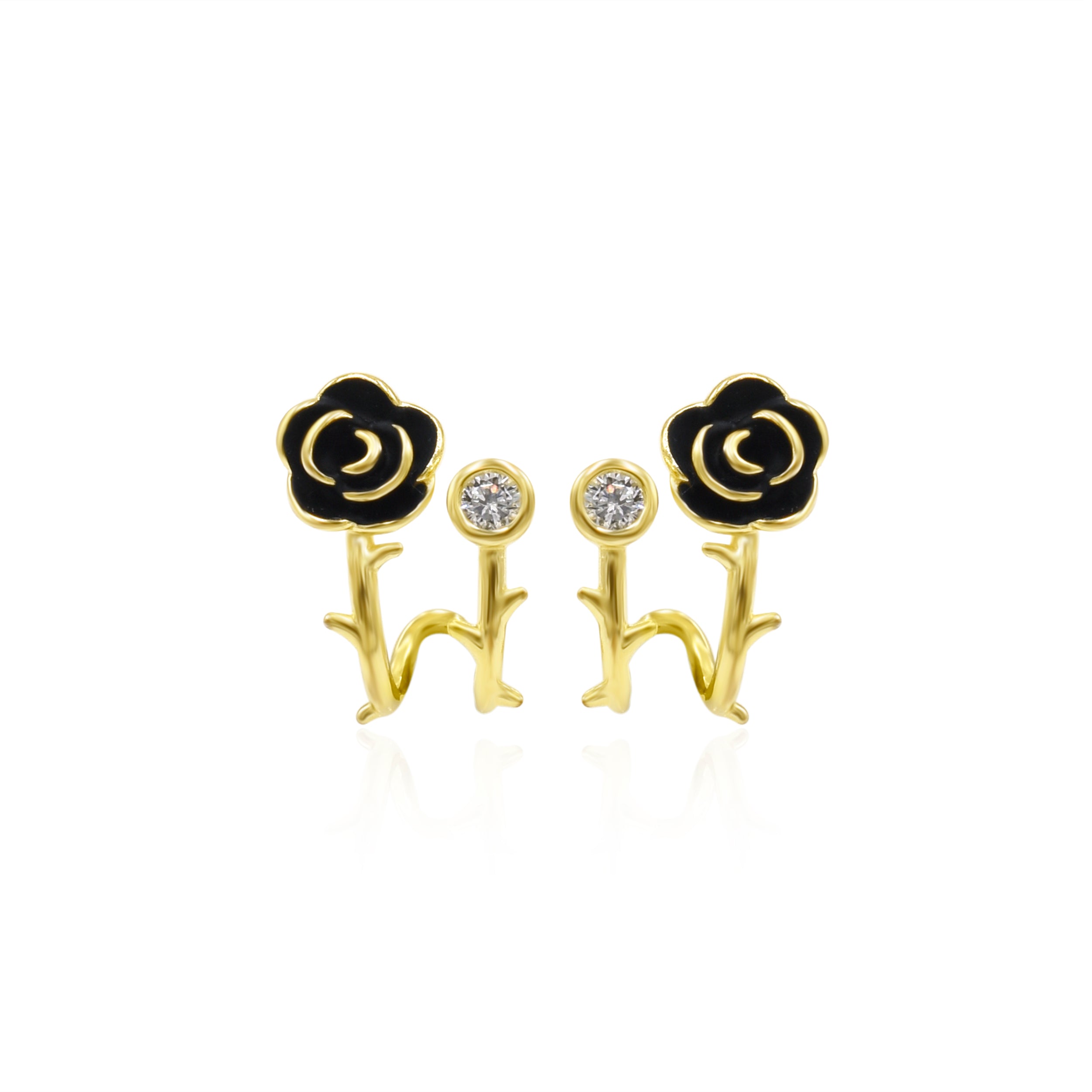 Floret Enamel Silver Stud Earrings – OnetabyDSG
